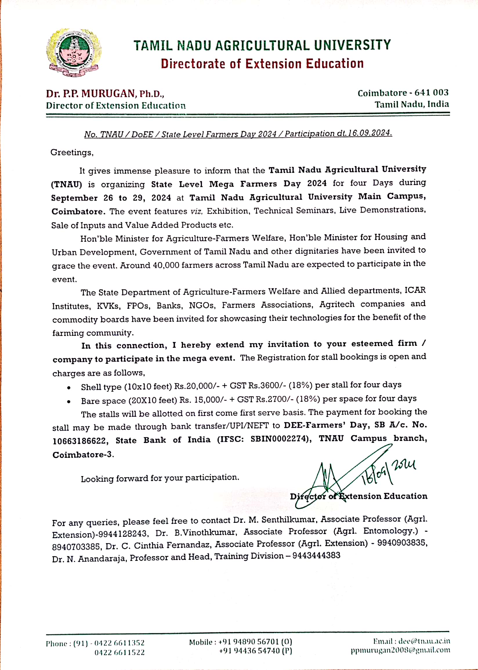 TNAU Agritech Portal :: Farmers Day 2024