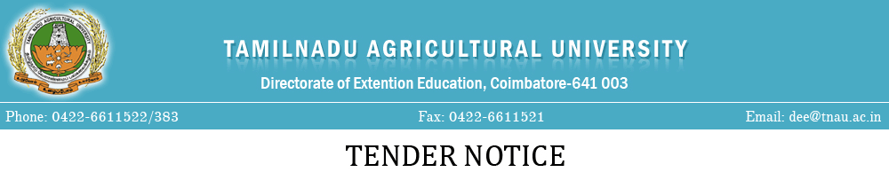 Invigorating Extension through ICT Tools Tender Notice 2014 - DoEE - TNAU